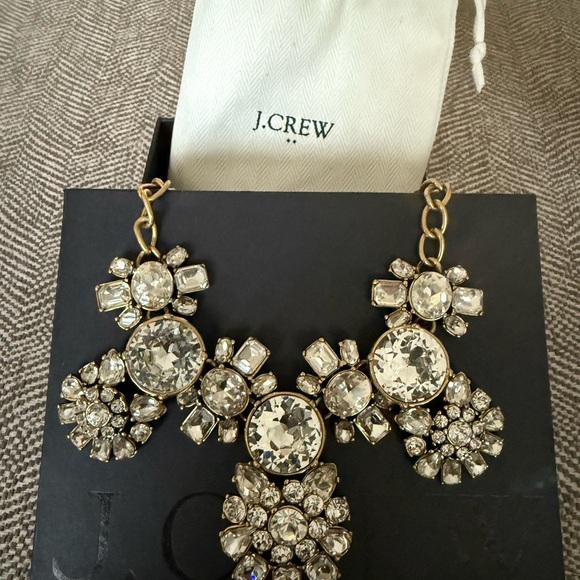 J. Crew | Jewelry | J Crew Gold And Silver Floral Cluster Necklace ...